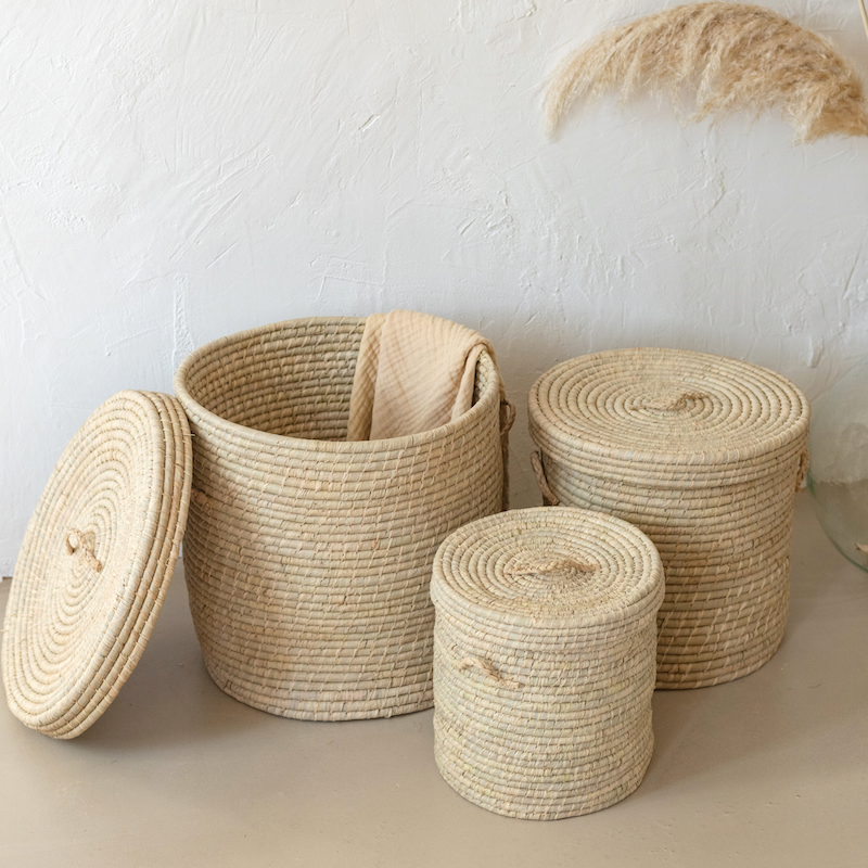 Panier de rangement avec couvercle - Le Joli Shop